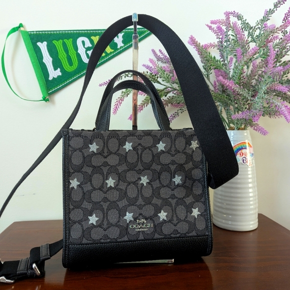 Coach | Bags | Coach Dempsey 22 Signature Blackgrey Stars Carryall ...